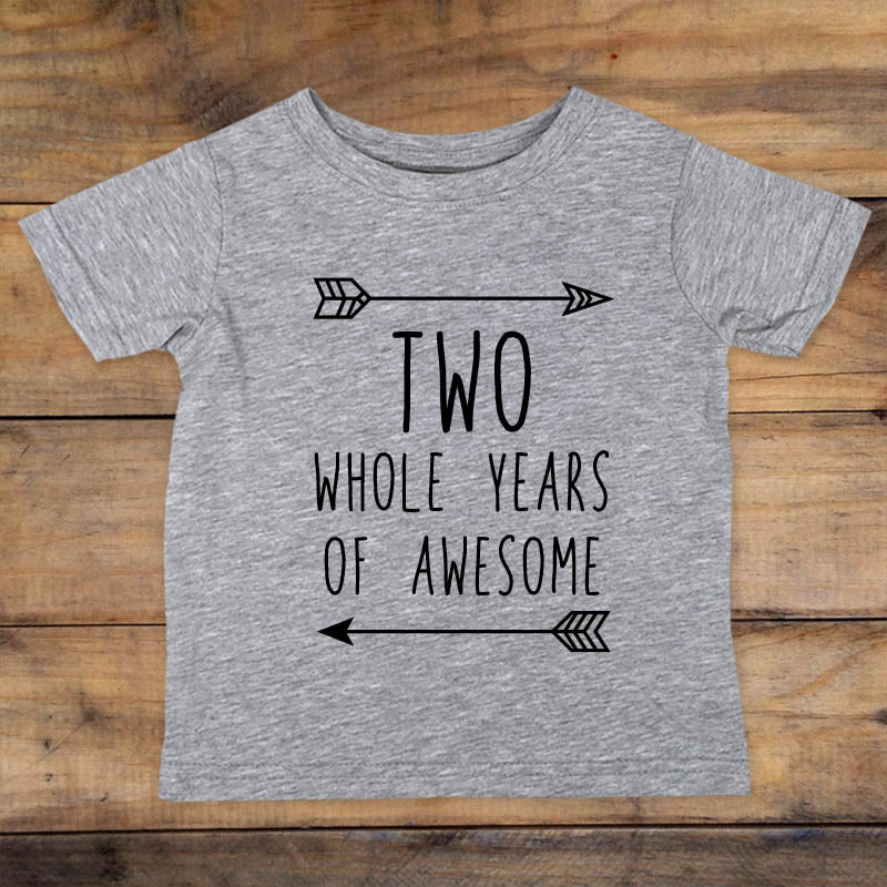 TWO whole years of Awesome - cool boho Birthday Shirt 2nd Age 2 Two ye ...